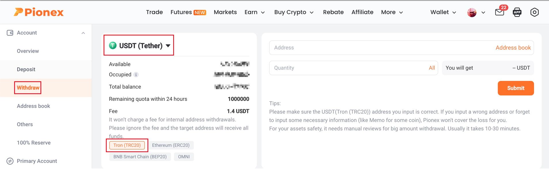 How to Withdraw from Pionex - Pionex Trading Bot