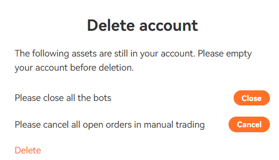 How to Delete Account [Web] – Pionex Help Center