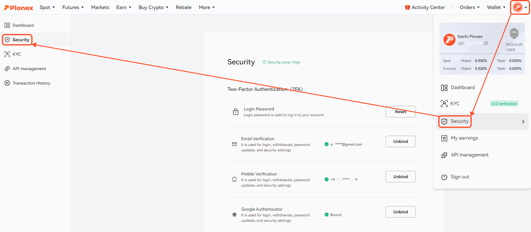 How to Disable SMS/Email Manually When Logged In [Web] – Pionex Help Center