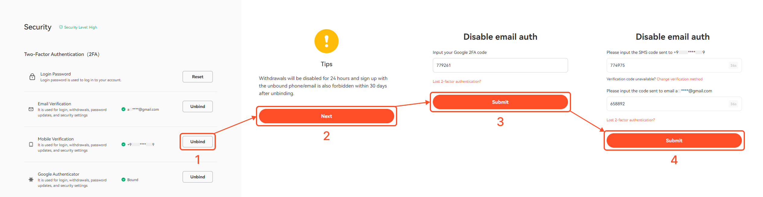 How to Disable SMS/Email Manually When Logged In [Web] – Pionex Help Center
