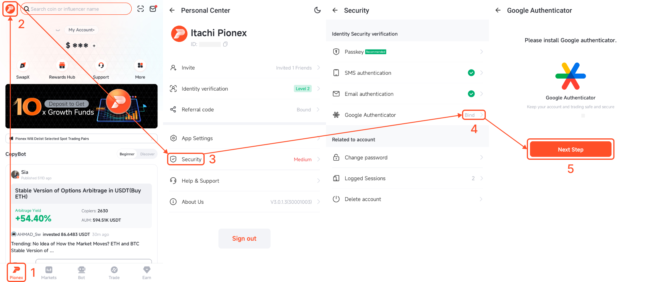 How to Bind Google Authenticator? – Pionex Help Center