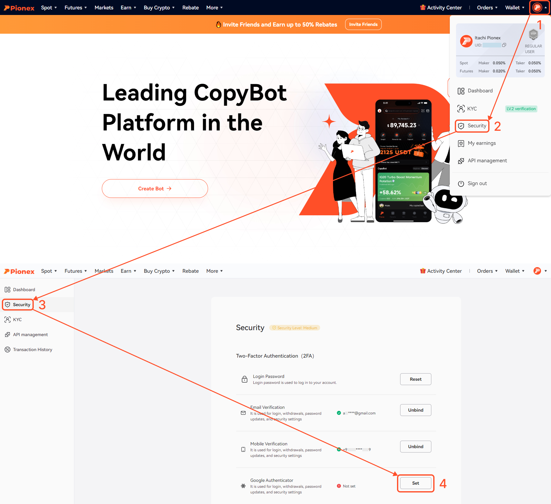How to Bind Google Authenticator? – Pionex Help Center